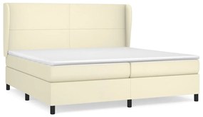 vidaXL Box spring postel s matrací krémová 200x200 cm umělá kůže