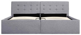 Rám postele Bend - s úložným prostorem - světle šedý textil | 160x200 cm