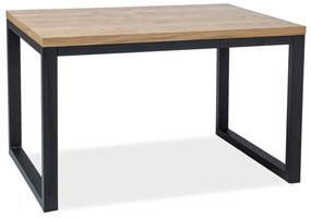 Černý jídelní stůl s dubovou deskou LORAS II 120x80