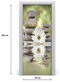Fototapeta na dveře Kameny a květiny 85x205 cm