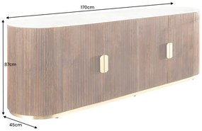 Designová komoda Daichi 170 cm mango/mramor bílý