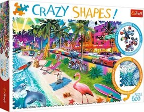 Trefl - Puzzle - Crazy Shapes Pláž Miami / 600 dílků / 68 x 48 cm / vě