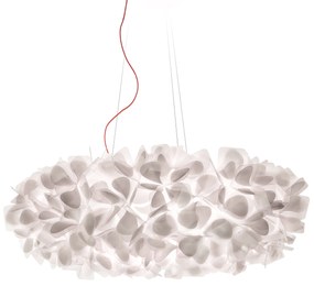 Slamp Clizia Mama Non Mama White 130, designové svítidlo s červeným kabelem, 15x12W E27, prům. 130cm