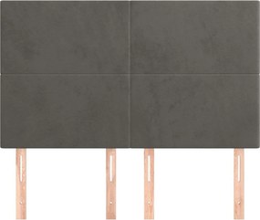 Čelo postele tmavě šedé 144x5x118/128 cm sametové 3116101