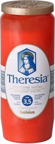 Bolsius Theresia Hřbitovní svíčka kompozitní 230g, červená