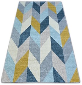 Kusový koberec NORDIC G4582 Geometrický žlutý modrý Rozměr: 160x220 cm