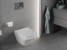 Mexen Vito, závěsné WC Rimless 54,5 x 37 cm s pomalu padajícím sedátkem z duroplastu, bílá, 30174000