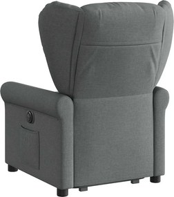 Zvedací polohovací křeslo tmavě šedé textil 3303375