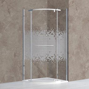 Čtvrtkruhový sprchový kout s jednokřídlými otevíracími dveřmi ARDIS 1950 mm 870–890 640 Potisk S Brillant ARDIS/900 N0799