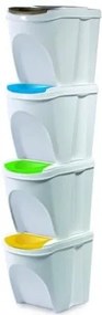 Koš na tříděný odpad Sortibox 25 l, 4 ks, bílá IKWB20S4 S449
