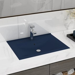 Luxusní umyvadlo otvor na baterii tmavě modré 60x46 cm keramika 147023