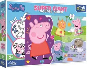 Trefl - Puzzle - Oboustranné puzzle Prasátko Peppa SUPER GIANT / 15 dí