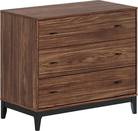 Komoda v dekoru ořechu v tmavě přírodní barvě 100x89x55 cm Ilyas – Vipack