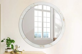 Kulaté dekorativní zrcadlo Bílý zlatý mramor fi 100 cm
