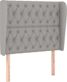 Čelo postele typu ušák světle šedé 103x23x118/128 cm textil 3118282
