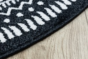 Dywany Łuszczów Kusový koberec Napkin black kruh ROZMĚR: 140x140 (průměr) kruh