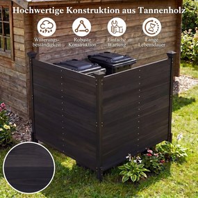 Costway Sada 2 plotů pro soukromí 2 kusů zahradní plot z jedlového dřeva – černý