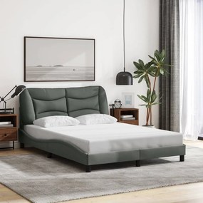 Rám postele bez matrace Hvar tmavě šedý 140 x 190 cm textil 3207766