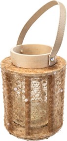 Lucerna s flitry NATUR GLAM 26 cm, přírodní
