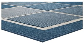 Modrý venkovní koberec Universal Nicol Squares, 120 x 170 cm