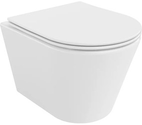 Mexen Rico WC mísa Rimless s pomalu padající deskou slim, duroplast, Bílá - 30720400