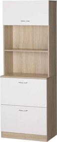 HOMCOM Kuchyňská Buffet Skříň s Více Úložným Prostorem 2 Zásuvky 1 Skříň + Velký Stůl 60 x 38 x 168 cm Bílá MDF