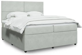 Box spring postel s matrací světle šedá 200x200 cm samet 3292424