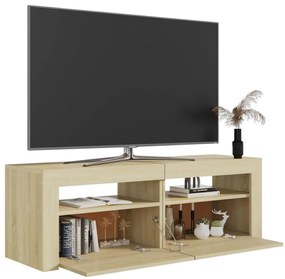 vidaXL Marketos TV skříňka s LED osvětlením dub sonoma 120 x 35 x 40 cm