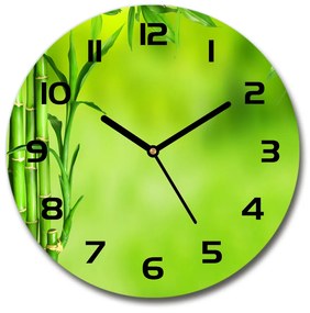Wallmuralia Skleněné nástěnné hodiny kulaté Bambus fi 30 cm
