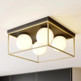 Toolight, stropní svítidlo 29x29x15 cm 4xE27 APP1168-4C, černá-zlatá, OSW-14020