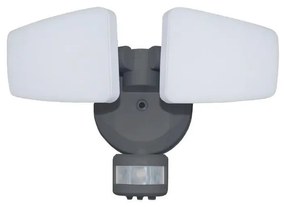 NEDES LED Venkovní reflektor se senzorem LED/24W/230V 3000/4000/6000K IP54 antracit ND3875