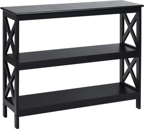 Costway Konzolový stolek průmyslový design s předsíň – 100 × 33 × 80 cm, černý