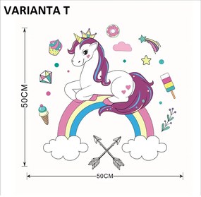 Samolepky na zeď - jednorožci, více variant Varianta: Varianta T