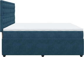 Box spring postel s matrací modrá 200 x 200 cm samet 3294746