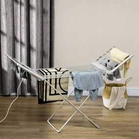 HOMCOM Sušák na prádlo s tepelnou funkcí, 45-55 ℃, skládací, 144L x 53B x 96V cm