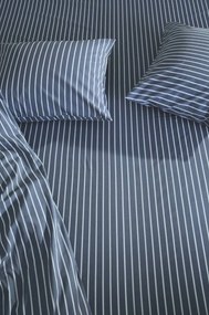 Bílé/modré napínací prostěradlo z bio bavlny 90x200 cm Sima – Jotex