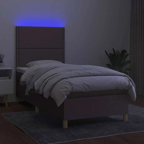 Box spring postel s matrací a LED taupe 90x200 cm textil 3135329