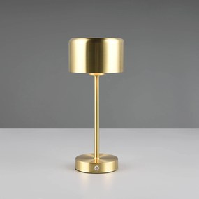 Nabíjecí stolní lampa Jeff LED, matná mosaz, výška 30 cm, kov