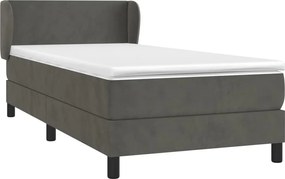 vidaXL Box spring postel s matrací 80 x 200 cm samet [3127338] Barva: světle šedá