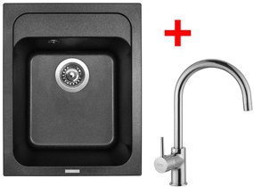 Set Sinks CLASSIC 400 Metalblack + baterie VITALIA Chrom