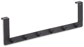 KELA Dveřní věšák 6 háčků Colgar kovový černý 46,0x13,0x2,5cm