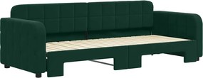 Válenda s přistýlkou tmavě zelená 80 x 200 cm samet 3196924