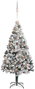 Umělý vánoční stromek s LED a sadou koulí zelený 180 cm PVC,  3077868 HangarStore.cz