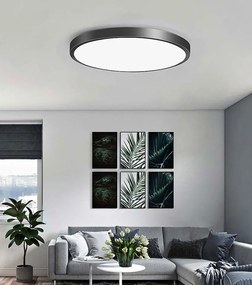 LEDsviti Černý designový LED panel 600mm 48W denní bílá (9730)