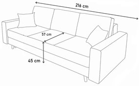 Veneti Moderní rozkládací pohovka MALIN, černá + zelená