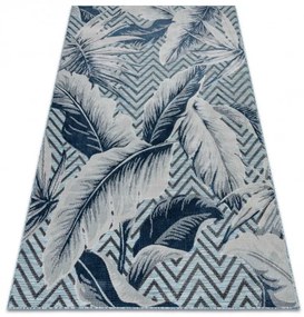 Dywany Łuszczów, Kusový koberec Botanic 65242 Feathers aqua – na ven i na doma, 157x220, modrá, chodba / předsíň