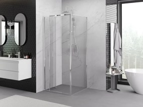 Mexen Exo, skládací sprchová kabina, dveře 110 cm + boční stěna 110 cm, transparentní sklo, chrom, 816-110-110-01-00