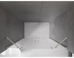 Mexen Velar Duo, posuvné sprchové dveře do otvoru 150 cm, 8mm sklo námraza, broušená ocel, 871-150-000-32-97