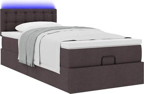 Osmanský postel s matrací tmavě šedá 100x200 cm textil 3312453