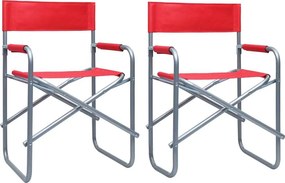 vidaXL Režisérské židle 2 ks ocel [47921] Barva: Červená